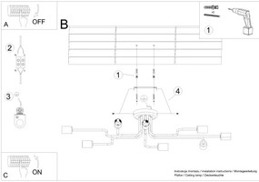 Sollux SL.1448 - Přisazený lustr VECTOR 8xE27/15W/230V černá