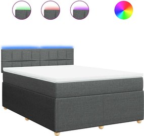 Box spring postel s matrací tmavě šedý 140 x 190 cm textil 3289752