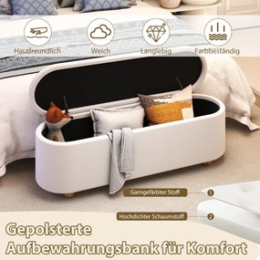 Costway Oválná úložná lavice se skládacím krytem. Polstrovaná na otomanskou