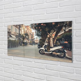 akrylový obraz městské Motocykly palmového léta 125x50 cm