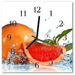 Nástenné skleněné hodiny grapefruit