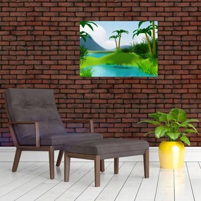 Skleněný obraz - Jezera v jungli (70x50 cm)