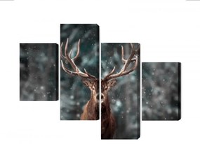 Vícedílný obraz Jelen V Lese 3D Nedostatek Nedostatek Přírodní plátno 240x150