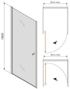 Sprchové dveře MEXEN PRETORIA 85 cm