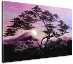 Gario Ručně malovaný obraz Horská krajina a silný strom Rozměry: 120 x 80 cm