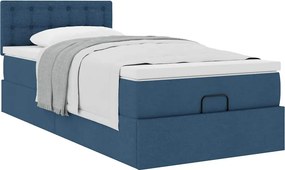 Osmanský postel s matrací modrá 100x200 cm textil 3311607