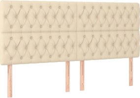 Box spring postel s matrací krémová 200x200 cm textil 3136866