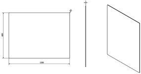 Sapho, PLAIN zrcadlo 120x60cm, zaoblené rohy, bez uchycení, 1501-29