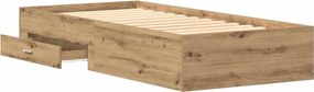 Rám postele Artisanový dub 90 x 200 cm Kompozitní dřevo 3333988
