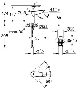 GROHE 24199001 - Umyvadlová baterie START EDGE DN 15 lesklý chrom