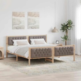 Rám postele s čelo Taupe 160 x 200 cm Masivní borové dřevo 3394281