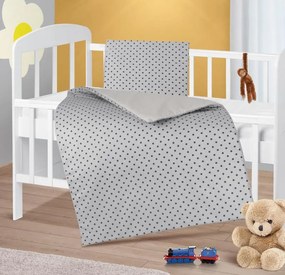 Bellatex Peřinka a polštářek pro kojence Šedá 75x100 cm, 42x32 cm