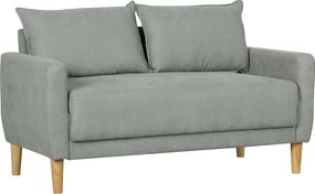 HOMCOM 2-místný látkový pohovka s opěrkami, úložným prostorem a 2 odnímatelnými polštáři, moderní čalouněný loveseat se dřevěnými nohami pro obývací p