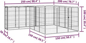 18panelová ohrádka pro psy černá 50 x 100 cm práškovaná ocel 3115950