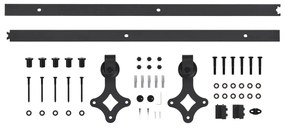 Posuvné dveře se setem kování 90 x 210 cm masivní borové dřevo,  3057590