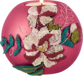 Sada 4s burgundy svícnů Embroider - Ø10*9cm