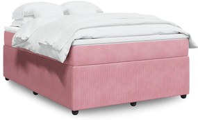 Box spring postel s matrací růžová 160x200 cm samet 3285655