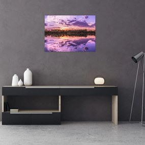 Skleněný obraz fialového nebe (70x50 cm)