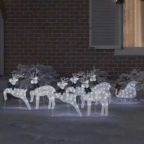 LED Sobové 7 ks Bílá 43 x 18 x 66 cm textil 3385892
