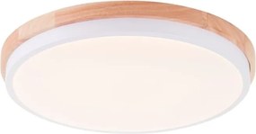 Brilliant G80845/75  Stmívatelné stopní LED svítidlo BAARLO 24W bílé &amp; DŘEVO průměr 35cm