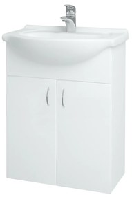 Dřevojas Koupelnová skříň PLUTO SZD2 60 Varianta: N01 Bílá lesk / N01 Bílá lesk