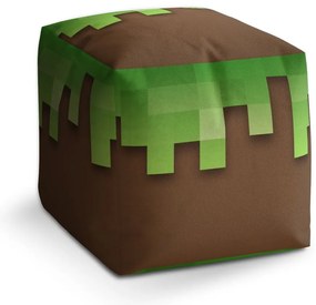 Taburet Cube Green Blocks 2, hnědá / zelená