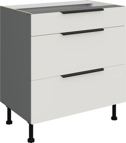 ARIA aw | dolní skříňka 80 D 3S zásuvková | 80 cm | PREMIUM BOX | antracit/bílá
