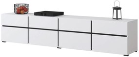 Helvetia Moderní TV stolek Cross 225 cm - bílá / černá