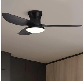 Brilagi - LED Stmívatelný stropní ventilátor LED/30W/230V 3000-6500K černá + DO WF-OSD-008-BLK