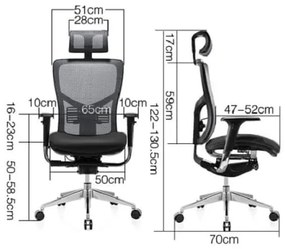 Dalenor Ergonomická kancelářská židle Tech Pro, síťovina, černá