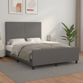 Rám postele s čelem šedý 140x200 cm umělá kůže 3125455