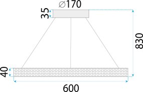 Toolight Toolight, LED stropní svítidlo 23W APP1510-CP, zlatá lesklá, OSW-05471