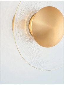 Nova Luce Nástěnné LED svítidlo ESIL čiré sklo mosazný zlatý hliník 4W 3000K
