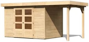 Dřevěný zahradní domek ASKOLA 4 s přístavkem 150 Lanitplast Přírodní dřevo