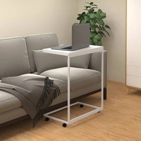 Odkládací stolek s kolečky bílý 55x35x70 cm kompozitní dřevo