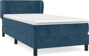Box spring postel s matrací tmavě modrá 90x190 cm samet 3127527