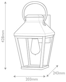 Hinkley HK-DAWSON-M - Venkovní nástěnné svítidlo DAWSON M 1xE27/60W/230V IP44