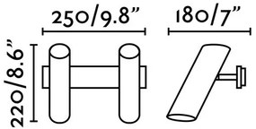 FARO 29876 - Nástěnné bodové svítidlo LINK 2xGU10/11W/230V černá