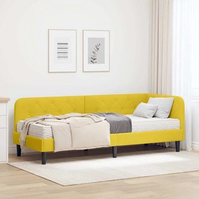 Rohový rám postele Žlutá 80 x 200 cm samet 3394140