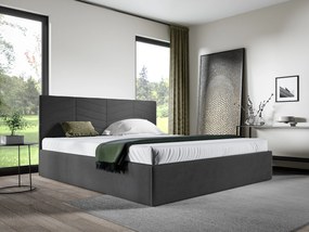 Eka Čalouněná postel ANNA 90x200 cm Barva látky Trinity: (2315) Tmavá šedá, Úložný prostor: Bez úložného prostoru