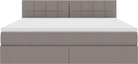 Postel s úložným prostorem a matrací Taupe 160 x 200 cm Samet 3370521