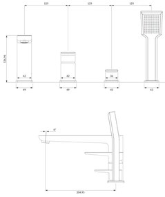 OMNIRES PM7432CR - Vanová baterie 4-otvorová PARMA lesklý chrom