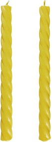 TWISTED Sada lesklých svíček 2 ks 25,5 cm - sv. žlutá