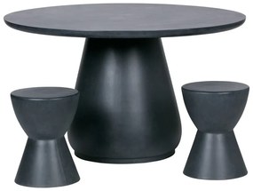 Antracitově šedá stolička vhodná i do exteriéru WOOOD Dover, ø 35 cm