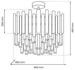 Lustr na tyči ASPEN 6xE14/40W/230V zlatá