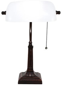 Bílá bankovní lampa tiffany Bank white - 26*16*40 cm E27/max 1*40W