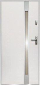 O.K. DOORS Ocelové vchodové dveře TEMIDAS INOX P55 bílá 90 L