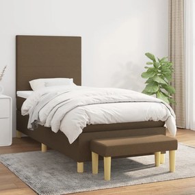 Box spring postel s matrací tmavě hnědá 80x200 cm textil 3136952