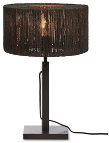 Černá stolní lampa se stínidlem z juty (výška 37 cm) Iguazu – Good&amp;Mojo