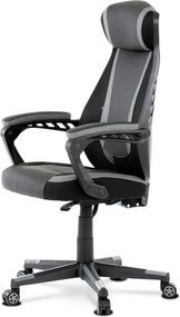 Herní křeslo CYBERNEST - šedá ekokůže